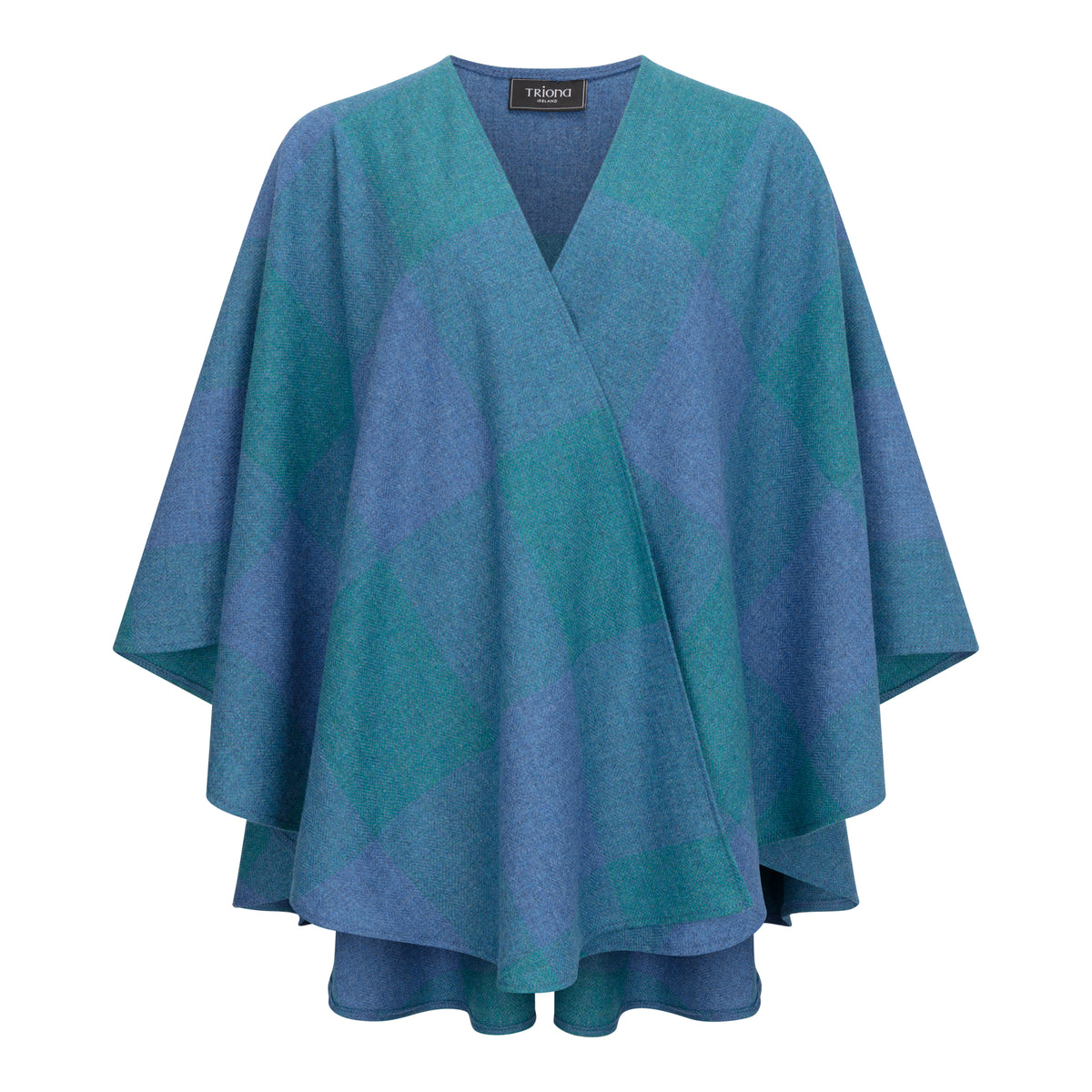 Triona | Irish Tweed Blue Green Holly Throw Cape – Triona Design