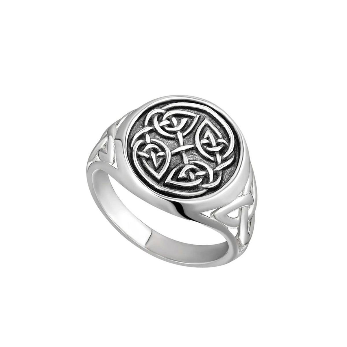 Triona Design | Gents Oxidised Silver Celtic Knot Signet Ring