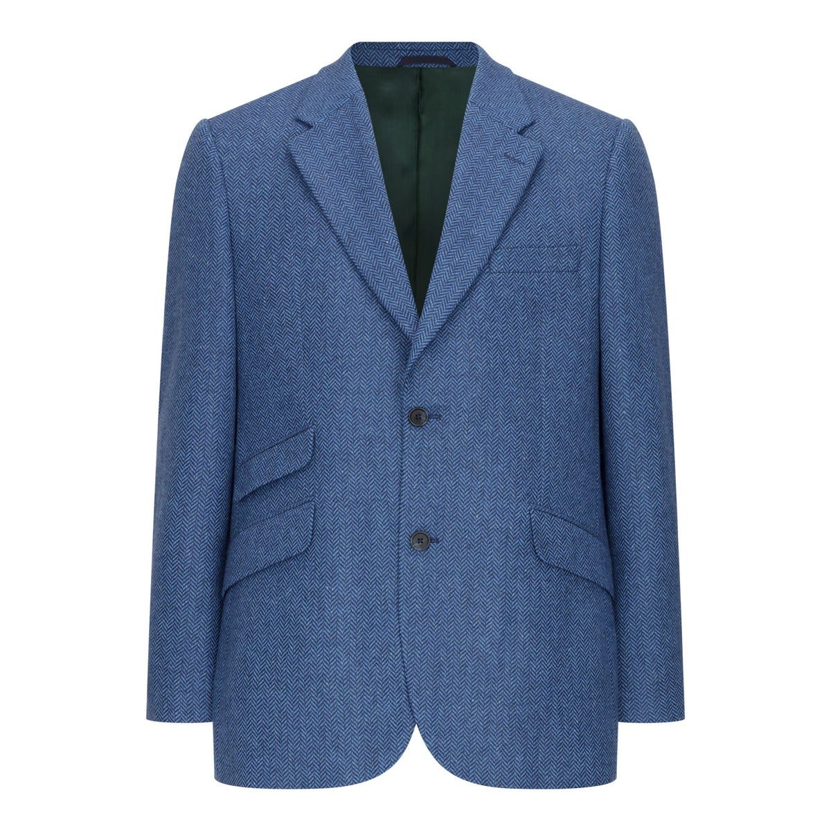 Triona | Mens Irish Tweed Jacket, Blue Herringbone – Triona Design