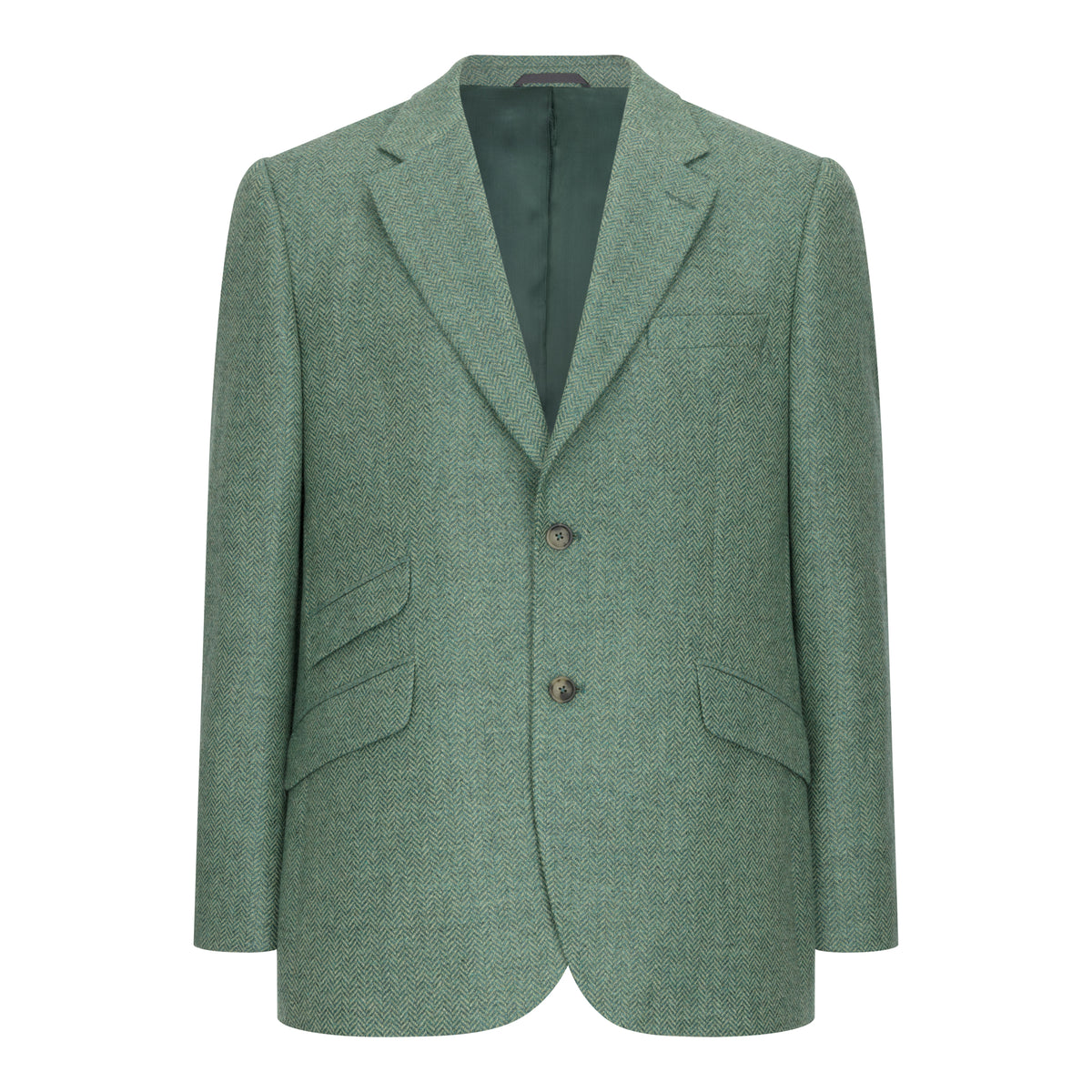 Triona | Mens Irish Tweed Jacket, Green Herringbone – Triona Design